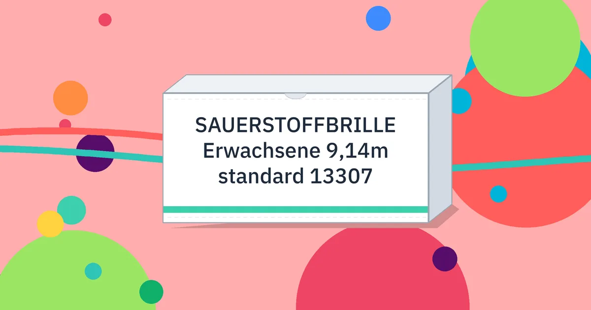 Symbolbild: Packung mit der Aufschrift SAUERSTOFFBRILLE Erwachsene 9,14m standard 13307 (PZN 00540446) – Verfügbarkeit und Bezug in Apotheken in Frankfurt am Main