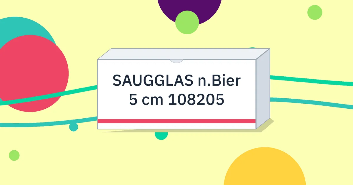 Symbolbild: Packung mit der Aufschrift SAUGGLAS n.Bier 5 cm 108205 (PZN 04756226) – Verfügbarkeit und Bezug in Apotheken in Frankfurt am Main
