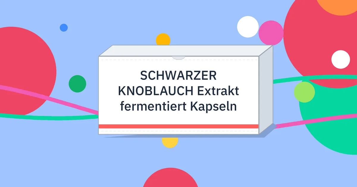 Symbolbild: Packung mit der Aufschrift SCHWARZER KNOBLAUCH Extrakt fermentiert Kapseln (PZN 19098881) – Verfügbarkeit und Bezug in Apotheken in Frankfurt am Main