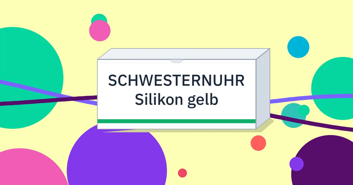 Symbolbild: Packung mit der Aufschrift SCHWESTERNUHR Silikon gelb (PZN 00912592) – Verfügbarkeit und Bezug in Apotheken in Frankfurt am Main