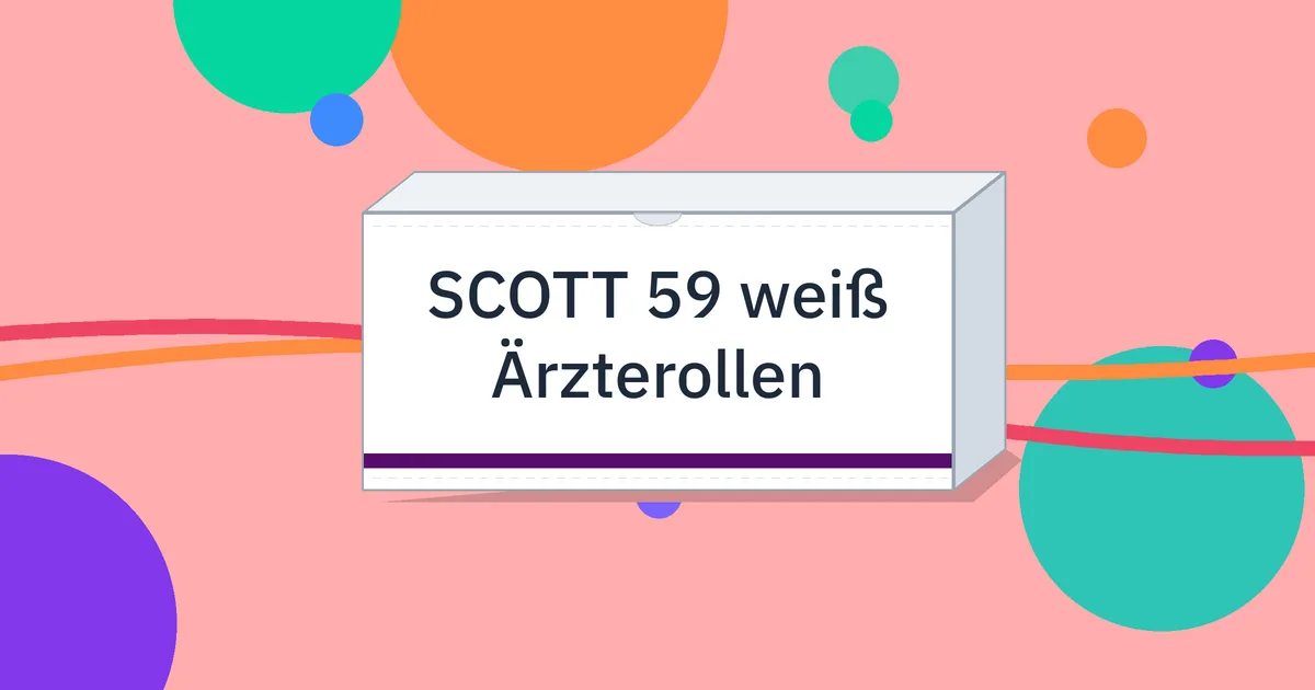 Symbolbild: Packung mit der Aufschrift SCOTT 59 weiß Ärzterollen (PZN 00602791) – Verfügbarkeit und Bezug in Apotheken in Frankfurt am Main