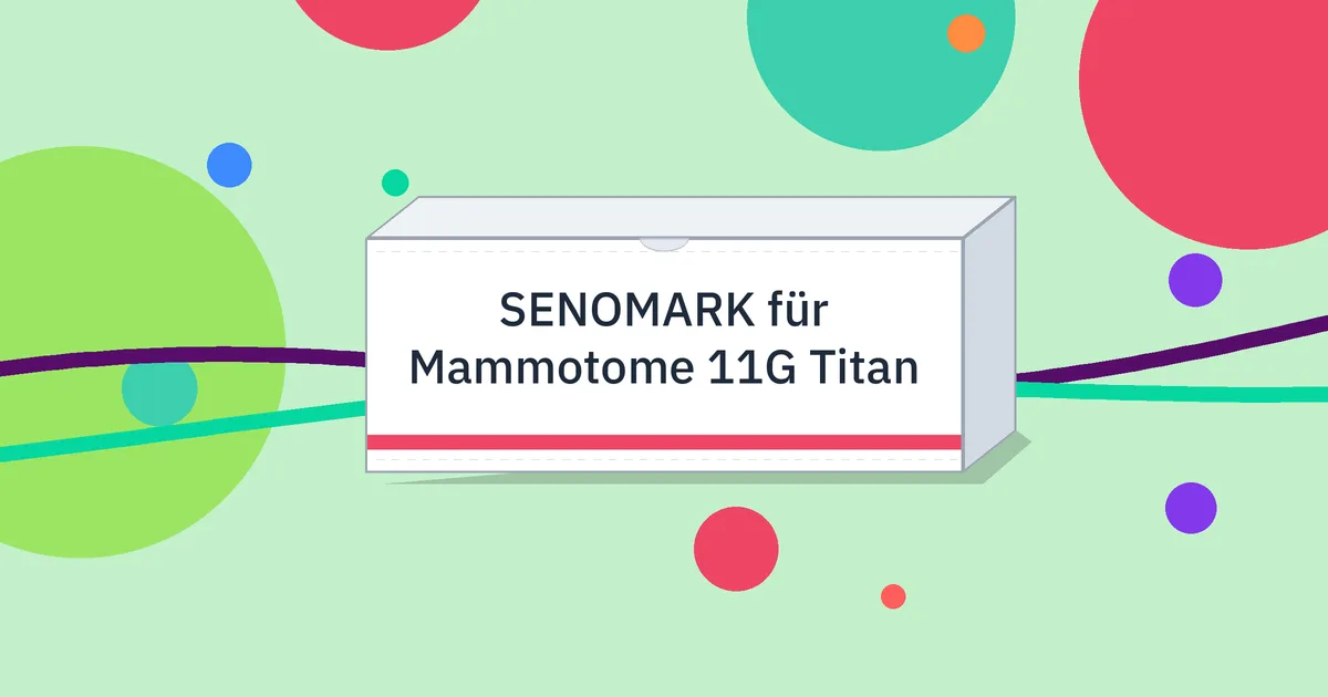Symbolbild: Packung mit der Aufschrift SENOMARK für Mammotome 11G Titan (PZN 03565889) – Verfügbarkeit und Bezug in Apotheken in Frankfurt am Main