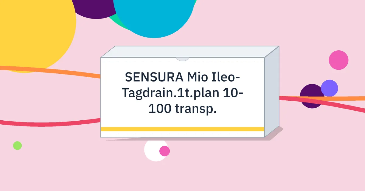 Symbolbild: Packung mit der Aufschrift SENSURA Mio Ileo-Tagdrain.1t.plan 10-100 transp. (PZN 12727434) – Verfügbarkeit und Bezug in Apotheken in Frankfurt am Main