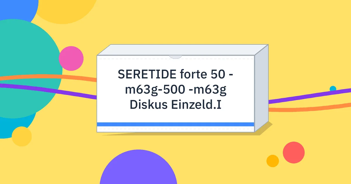 Symbolbild: Packung mit der Aufschrift SERETIDE forte 50 -m63g-500 -m63g Diskus Einzeld.I (PZN 15655994) – Verfügbarkeit und Bezug in Apotheken in Frankfurt am Main