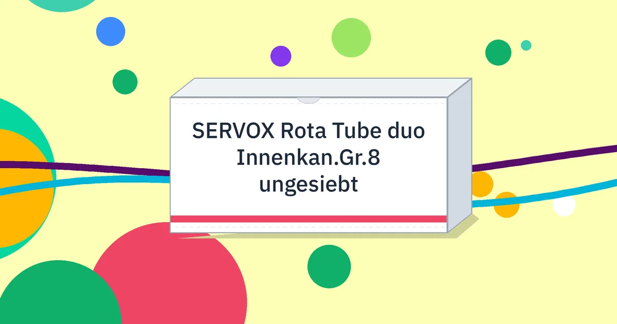 Symbolbild: Packung mit der Aufschrift SERVOX Rota Tube duo Innenkan.Gr.8 ungesiebt (PZN 16933515) – Verfügbarkeit und Bezug in Apotheken in Frankfurt am Main