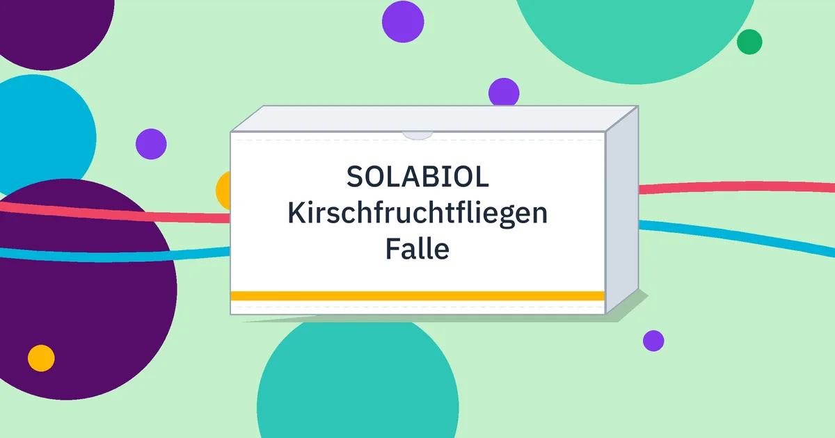 Symbolbild: Packung mit der Aufschrift SOLABIOL Kirschfruchtfliegen Falle (PZN 14355770) – Verfügbarkeit und Bezug in Apotheken in Frankfurt am Main