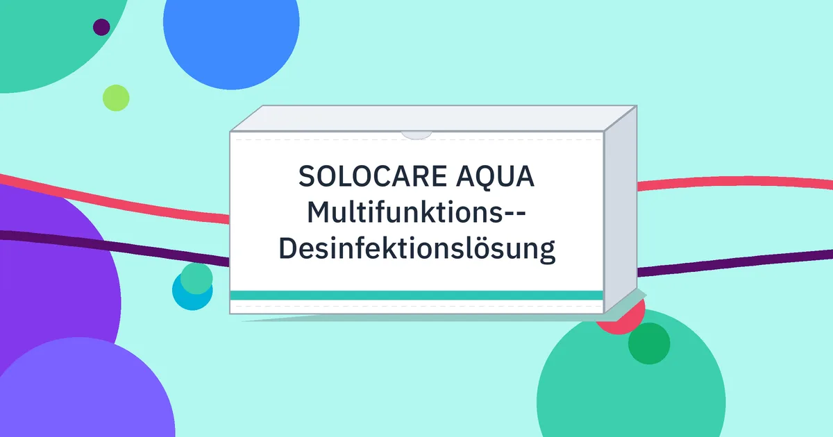 Symbolbild: Packung mit der Aufschrift SOLOCARE AQUA Multifunktions--Desinfektionslösung (PZN 12575792) – Verfügbarkeit und Bezug in Apotheken in Frankfurt am Main