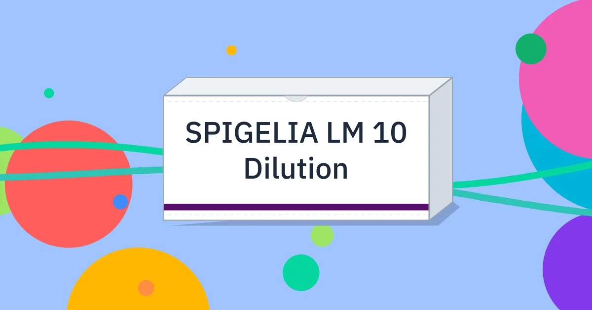 Symbolbild: Packung mit der Aufschrift SPIGELIA LM 10 Dilution (PZN 13195123) – Verfügbarkeit und Bezug in Apotheken in Frankfurt am Main