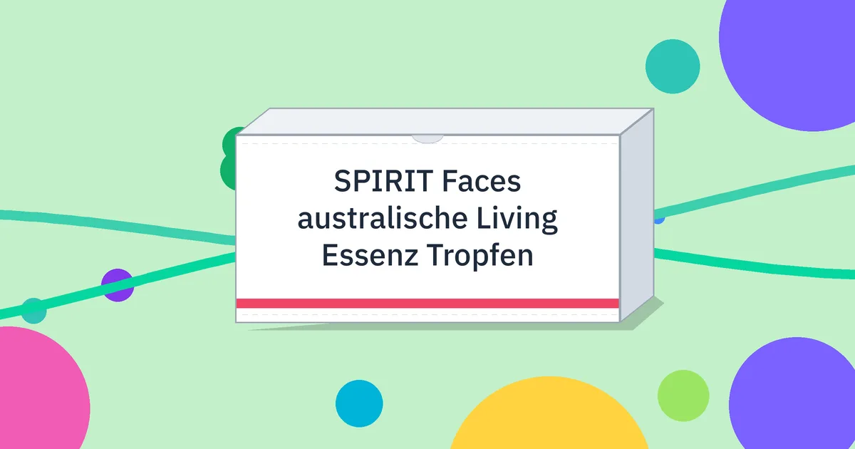 Symbolbild: Packung mit der Aufschrift SPIRIT Faces australische Living Essenz Tropfen (PZN 05011103) – Verfügbarkeit und Bezug in Apotheken in Frankfurt am Main