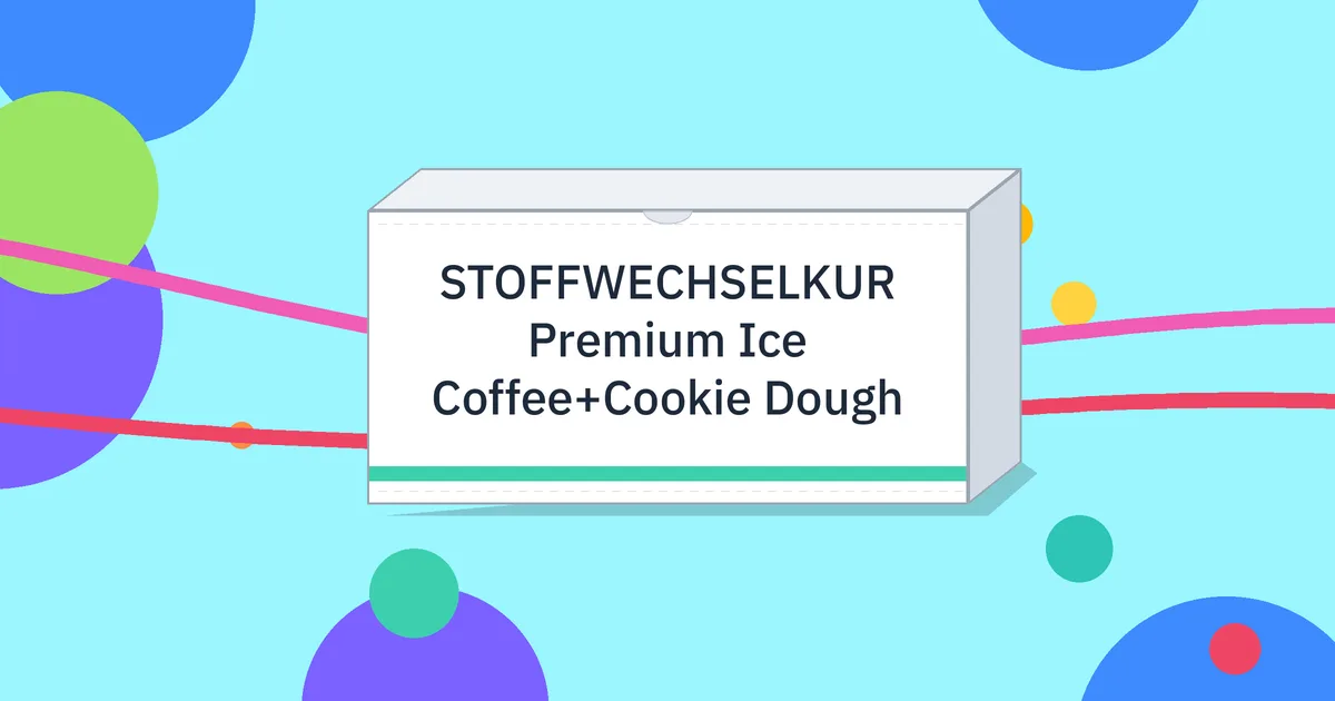 Symbolbild: Packung mit der Aufschrift STOFFWECHSELKUR Premium Ice Coffee+Cookie Dough (PZN 14044490) – Verfügbarkeit und Bezug in Apotheken in Frankfurt am Main