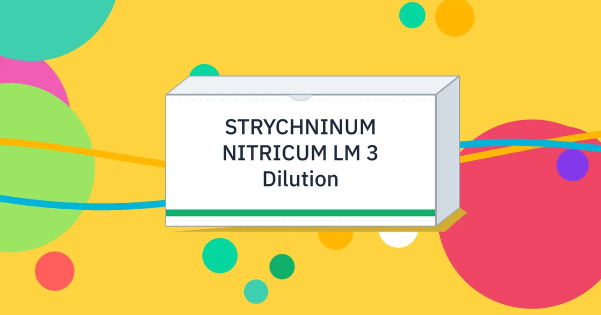 Symbolbild: Packung mit der Aufschrift STRYCHNINUM NITRICUM LM 3 Dilution (PZN 13206619) – Verfügbarkeit und Bezug in Apotheken in Frankfurt am Main