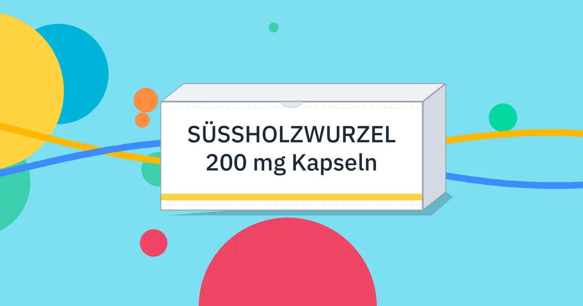 Symbolbild: Packung mit der Aufschrift SÜSSHOLZWURZEL 200 mg Kapseln (PZN 18216798) – Verfügbarkeit und Bezug in Apotheken in Frankfurt am Main