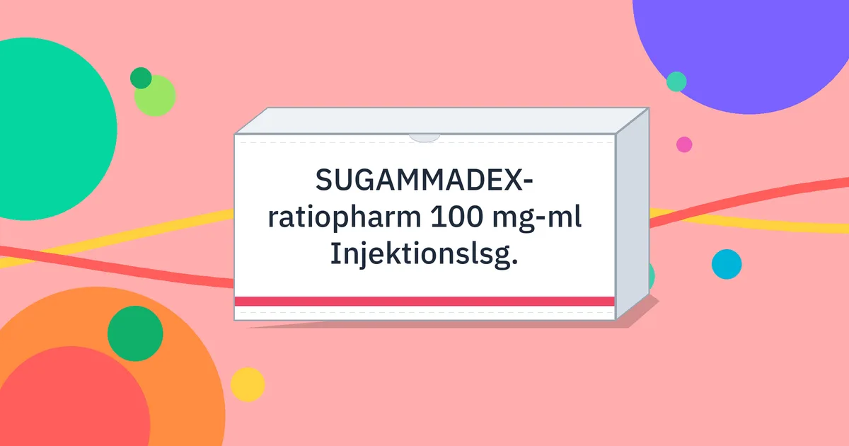 Symbolbild: Packung mit der Aufschrift SUGAMMADEX-ratiopharm 100 mg-ml Injektionslsg. (PZN 18365624) – Verfügbarkeit und Bezug in Apotheken in Frankfurt am Main