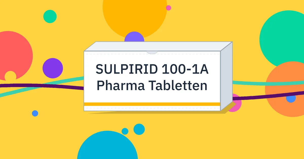 Symbolbild: Packung mit der Aufschrift SULPIRID 100-1A Pharma Tabletten (PZN 01625759) – Verfügbarkeit und Bezug in Apotheken in Frankfurt am Main
