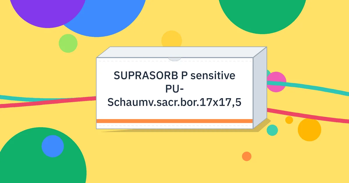 Symbolbild: Packung mit der Aufschrift SUPRASORB P sensitive PU-Schaumv.sacr.bor.17x17,5 (PZN 16602698) – Verfügbarkeit und Bezug in Apotheken in Frankfurt am Main