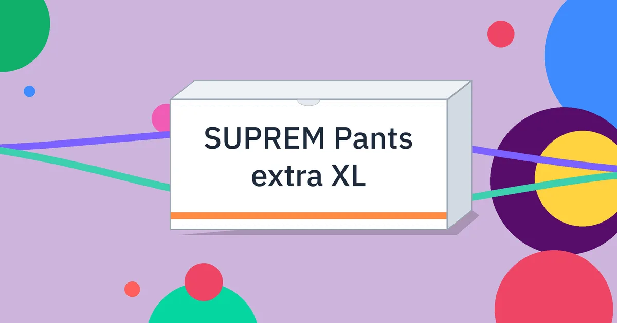 Symbolbild: Packung mit der Aufschrift SUPREM Pants extra XL (PZN 06765577) – Verfügbarkeit und Bezug in Apotheken in Frankfurt am Main