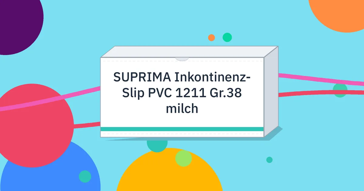 Symbolbild: Packung mit der Aufschrift SUPRIMA Inkontinenz-Slip PVC 1211 Gr.38 milch (PZN 03922556) – Verfügbarkeit und Bezug in Apotheken in Frankfurt am Main