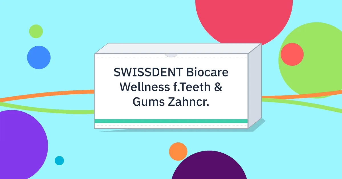 Symbolbild: Packung mit der Aufschrift SWISSDENT Biocare Wellness f.Teeth & Gums Zahncr. (PZN 11847679) – Verfügbarkeit und Bezug in Apotheken in Frankfurt am Main