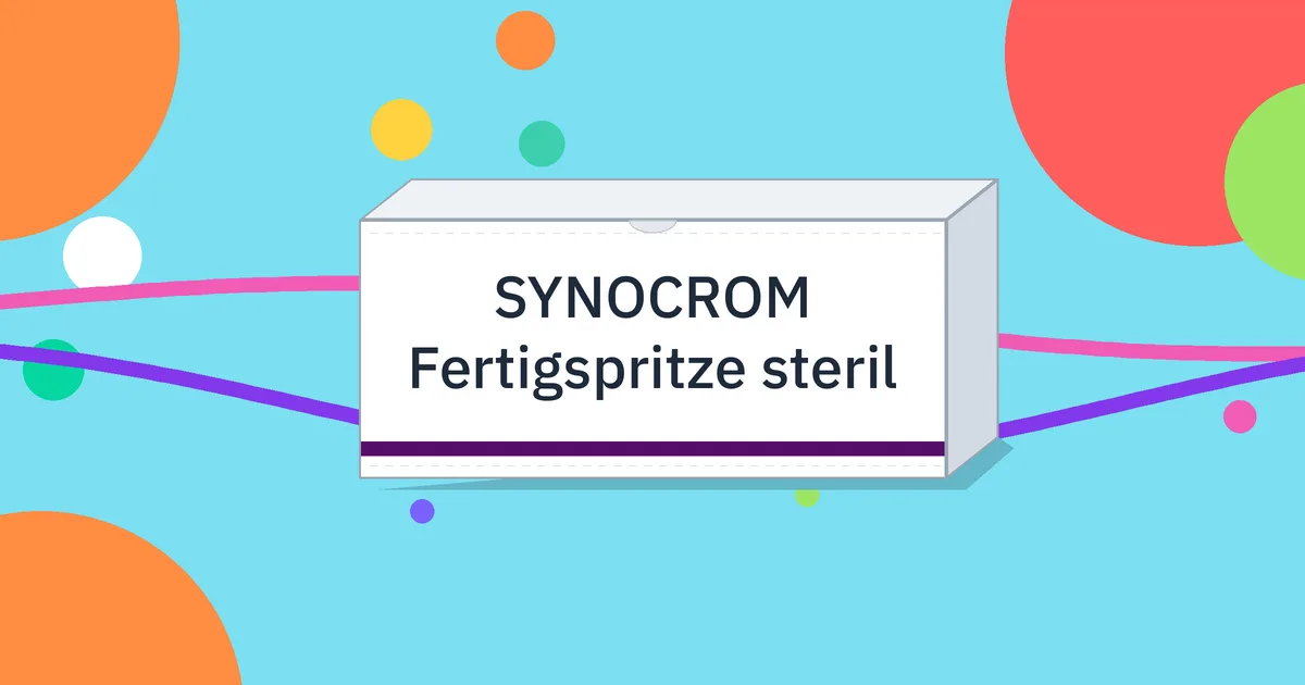 Symbolbild: Packung mit der Aufschrift SYNOCROM Fertigspritze steril (PZN 06445938) – Verfügbarkeit und Bezug in Apotheken in Frankfurt am Main