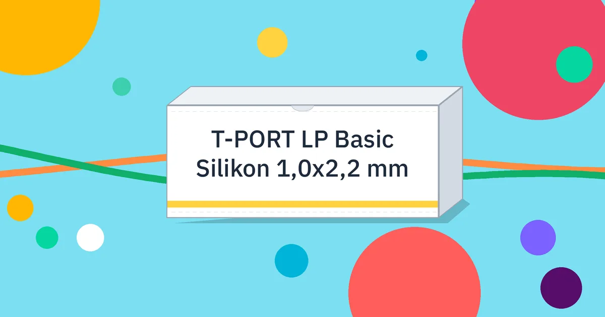 Symbolbild: Packung mit der Aufschrift T-PORT LP Basic Silikon 1,0x2,2 mm (PZN 17589008) – Verfügbarkeit und Bezug in Apotheken in Frankfurt am Main