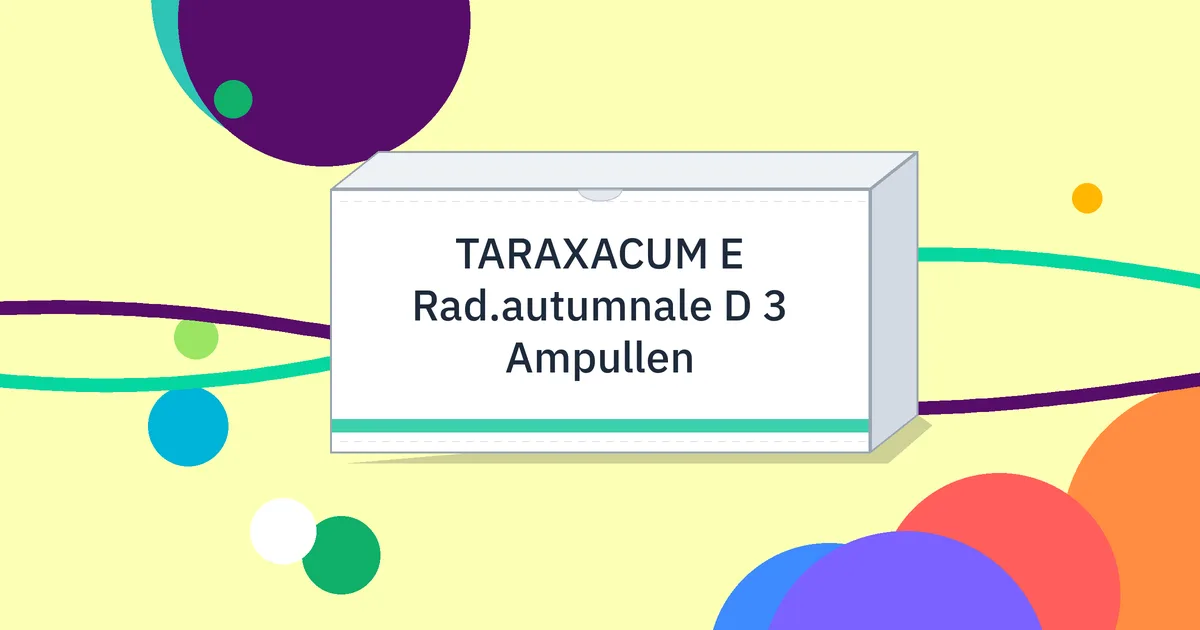 Symbolbild: Packung mit der Aufschrift TARAXACUM E Rad.autumnale D 3 Ampullen (PZN 03658763) – Verfügbarkeit und Bezug in Apotheken in Frankfurt am Main