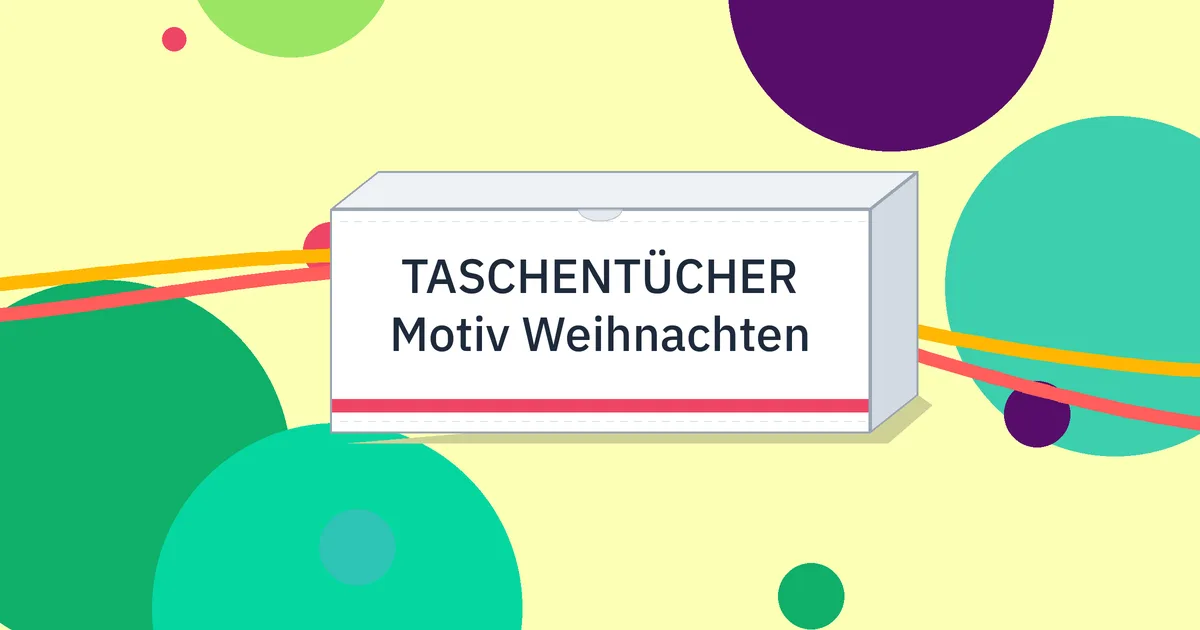 Symbolbild: Packung mit der Aufschrift TASCHENTÜCHER Motiv Weihnachten (PZN 08644352) – Verfügbarkeit und Bezug in Apotheken in Frankfurt am Main