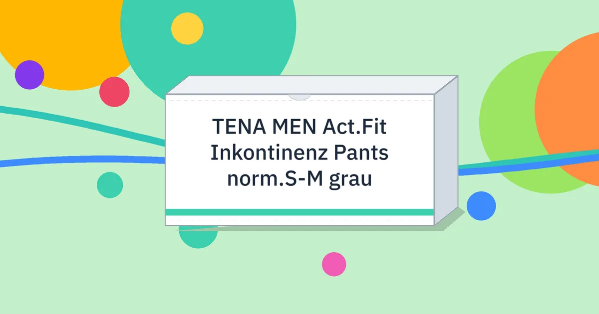 Symbolbild: Packung mit der Aufschrift TENA MEN Act.Fit Inkontinenz Pants norm.S-M grau (PZN 17981640) – Verfügbarkeit und Bezug in Apotheken in Frankfurt am Main