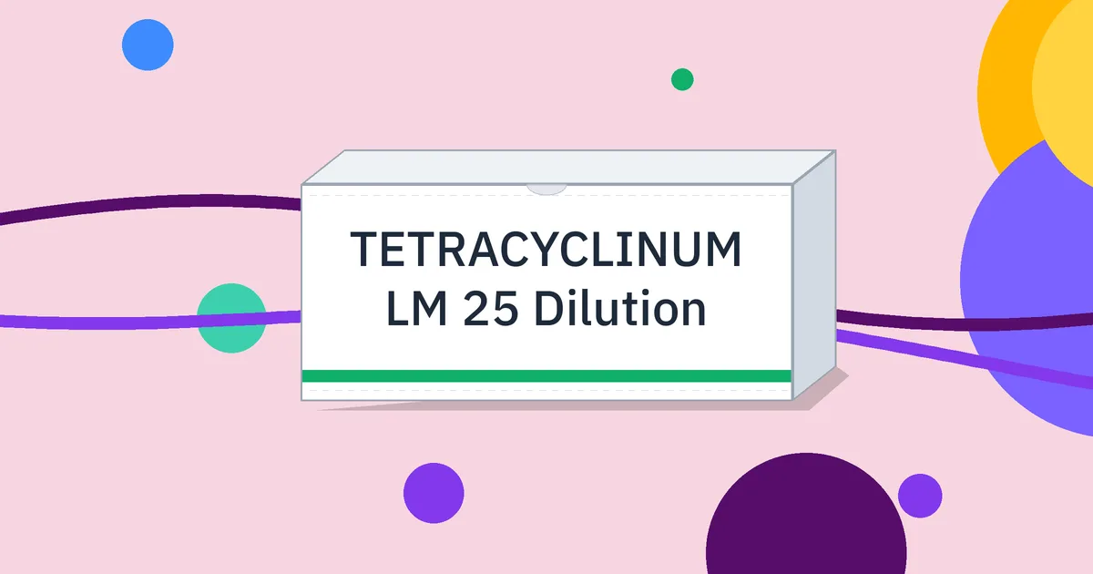 Symbolbild: Packung mit der Aufschrift TETRACYCLINUM LM 25 Dilution (PZN 13689368) – Verfügbarkeit und Bezug in Apotheken in Frankfurt am Main