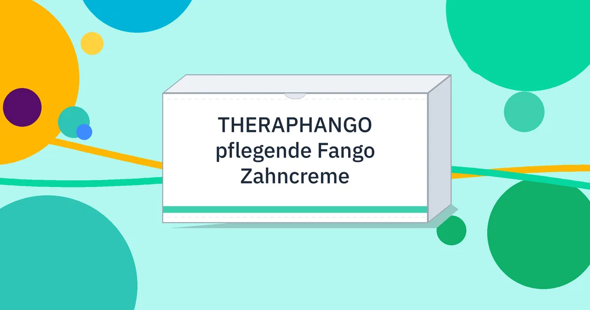 Symbolbild: Packung mit der Aufschrift THERAPHANGO pflegende Fango Zahncreme (PZN 19711169) – Verfügbarkeit und Bezug in Apotheken in Frankfurt am Main