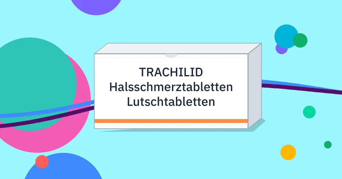 Symbolbild: Packung mit der Aufschrift TRACHILID Halsschmerztabletten Lutschtabletten (PZN 09095172) – Verfügbarkeit und Bezug in Apotheken in Frankfurt am Main
