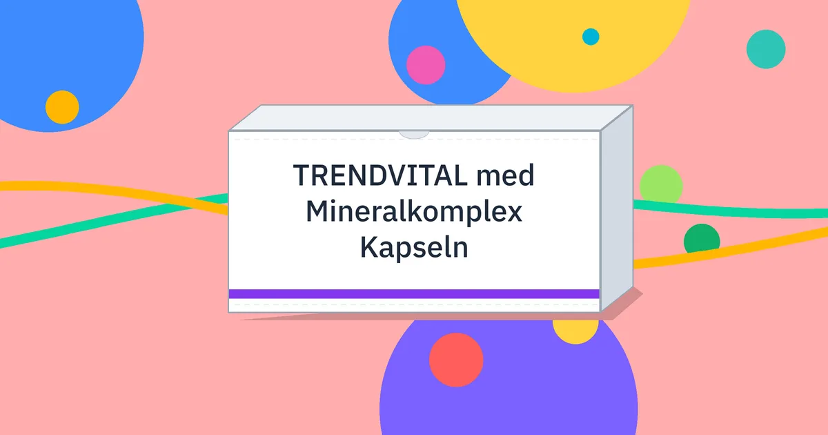 Symbolbild: Packung mit der Aufschrift TRENDVITAL med Mineralkomplex Kapseln (PZN 12563116) – Verfügbarkeit und Bezug in Apotheken in Frankfurt am Main