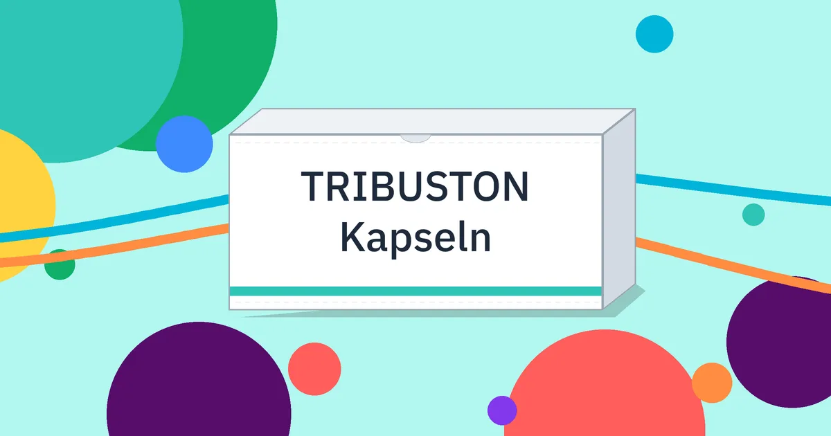 Symbolbild: Packung mit der Aufschrift TRIBUSTON Kapseln (PZN 10732603) – Verfügbarkeit und Bezug in Apotheken in Frankfurt am Main