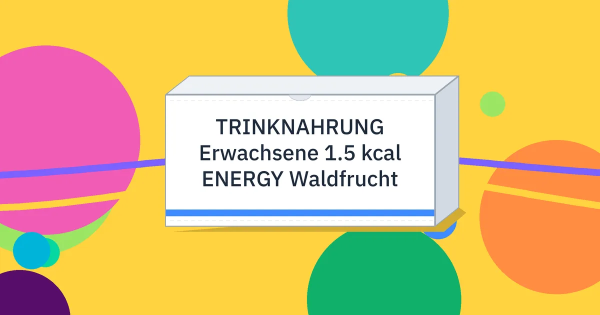 Symbolbild: Packung mit der Aufschrift TRINKNAHRUNG Erwachsene 1.5 kcal ENERGY Waldfrucht (PZN 16917172) – Verfügbarkeit und Bezug in Apotheken in Frankfurt am Main
