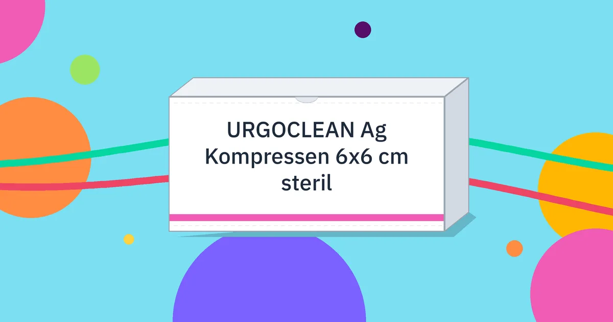 Symbolbild: Packung mit der Aufschrift URGOCLEAN Ag Kompressen 6x6 cm steril (PZN 20420052) – Verfügbarkeit und Bezug in Apotheken in Frankfurt am Main