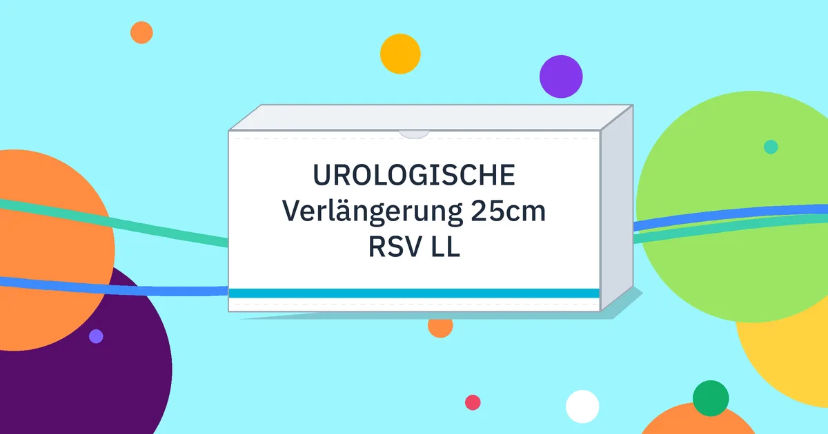 Symbolbild: Packung mit der Aufschrift UROLOGISCHE Verlängerung 25cm RSV LL (PZN 17489123) – Verfügbarkeit und Bezug in Apotheken in Frankfurt am Main