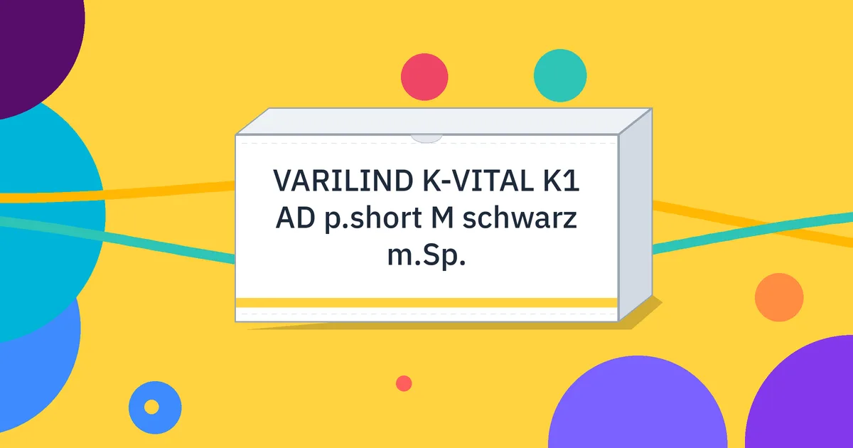 Symbolbild: Packung mit der Aufschrift VARILIND K-VITAL K1 AD p.short M schwarz m.Sp. (PZN 20566689) – Verfügbarkeit und Bezug in Apotheken in Frankfurt am Main