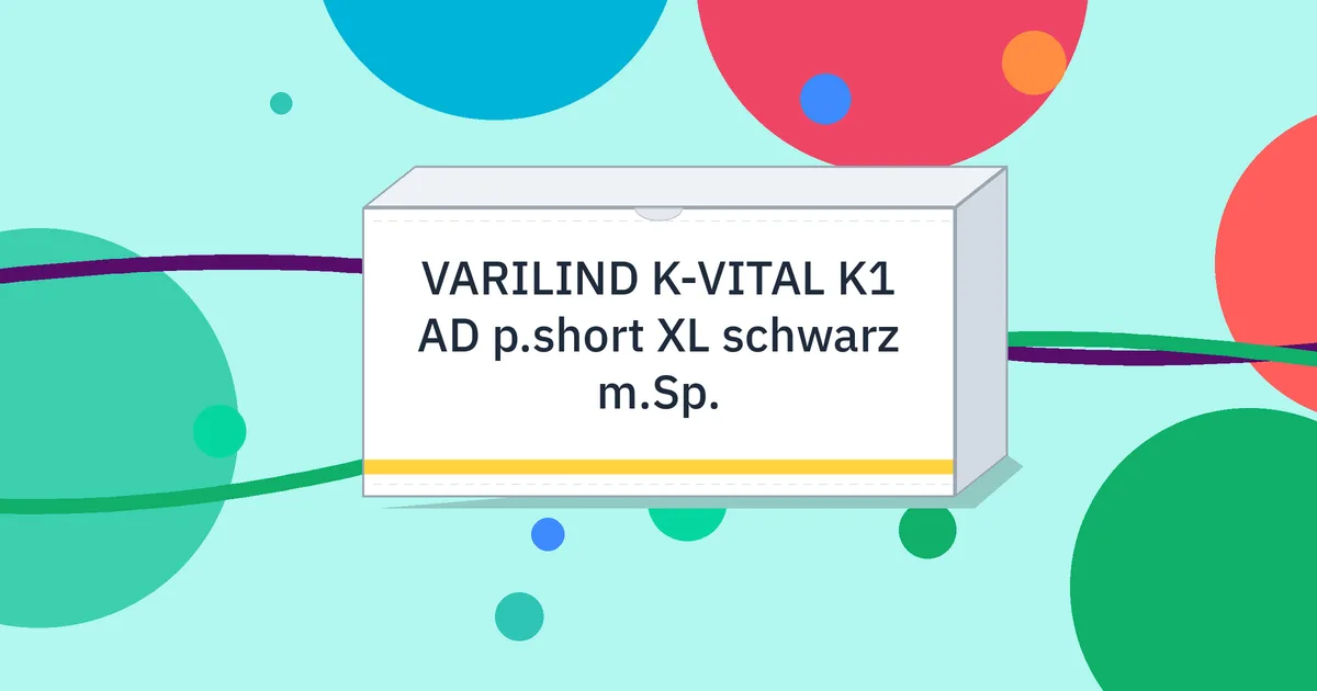 Symbolbild: Packung mit der Aufschrift VARILIND K-VITAL K1 AD p.short XL schwarz m.Sp. (PZN 20566703) – Verfügbarkeit und Bezug in Apotheken in Frankfurt am Main