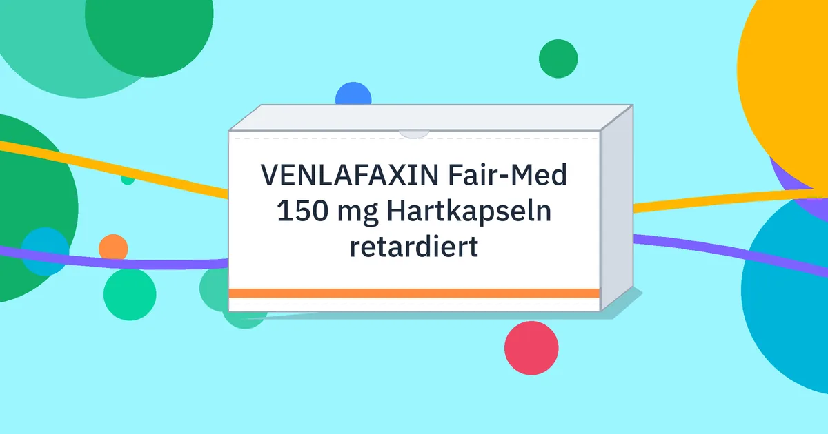 Symbolbild: Packung mit der Aufschrift VENLAFAXIN Fair-Med 150 mg Hartkapseln retardiert (PZN 14321794) – Verfügbarkeit und Bezug in Apotheken in Frankfurt am Main