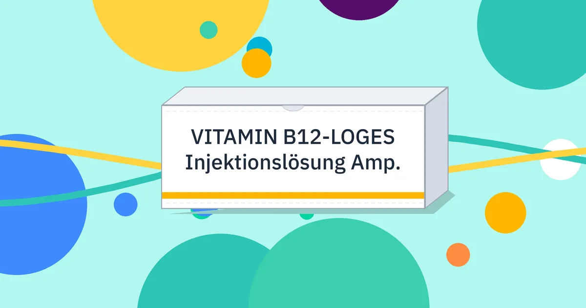 Symbolbild: Packung mit der Aufschrift VITAMIN B12-LOGES Injektionslösung Amp. (PZN 13703915) – Verfügbarkeit und Bezug in Apotheken in Frankfurt am Main