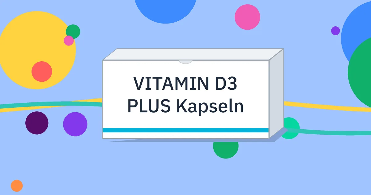 Symbolbild: Packung mit der Aufschrift VITAMIN D3 PLUS Kapseln (PZN 17879344) – Verfügbarkeit und Bezug in Apotheken in Frankfurt am Main