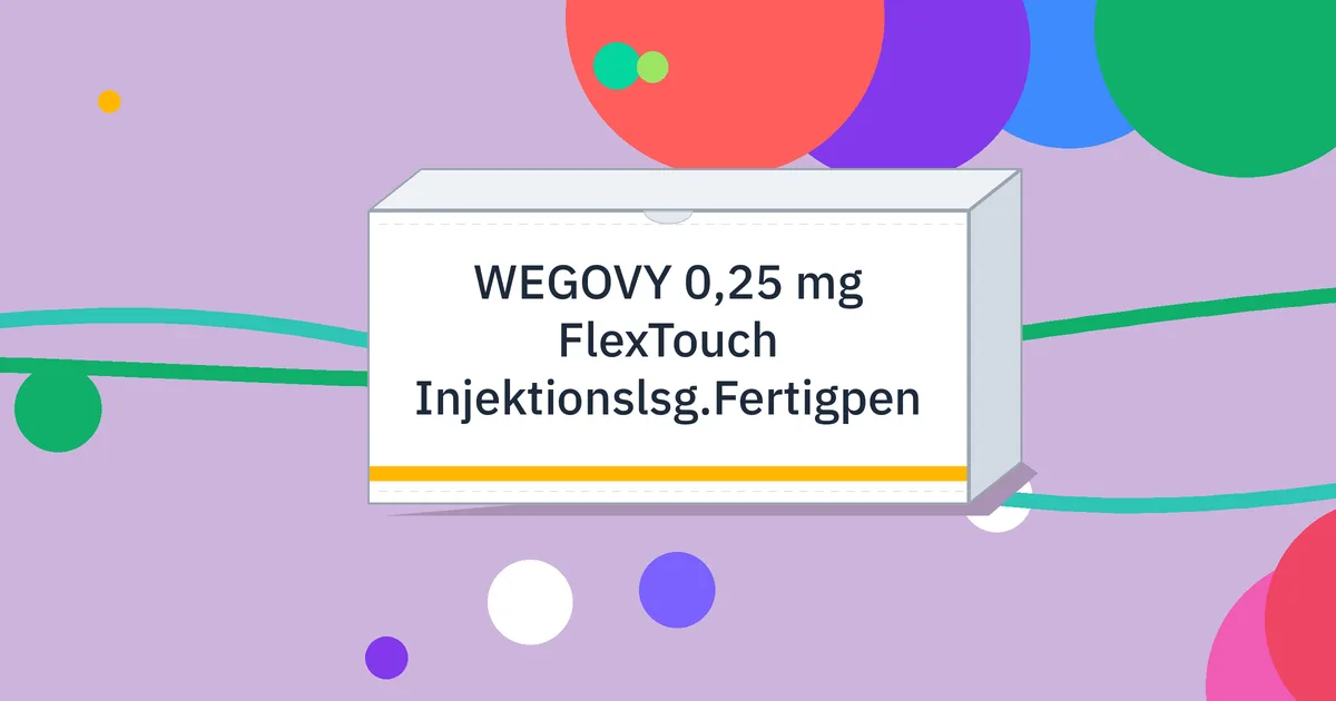 Symbolbild: Packung mit der Aufschrift WEGOVY 0,25 mg FlexTouch Injektionslsg.Fertigpen (PZN 18299293) – Verfügbarkeit und Bezug in Apotheken in Frankfurt am Main