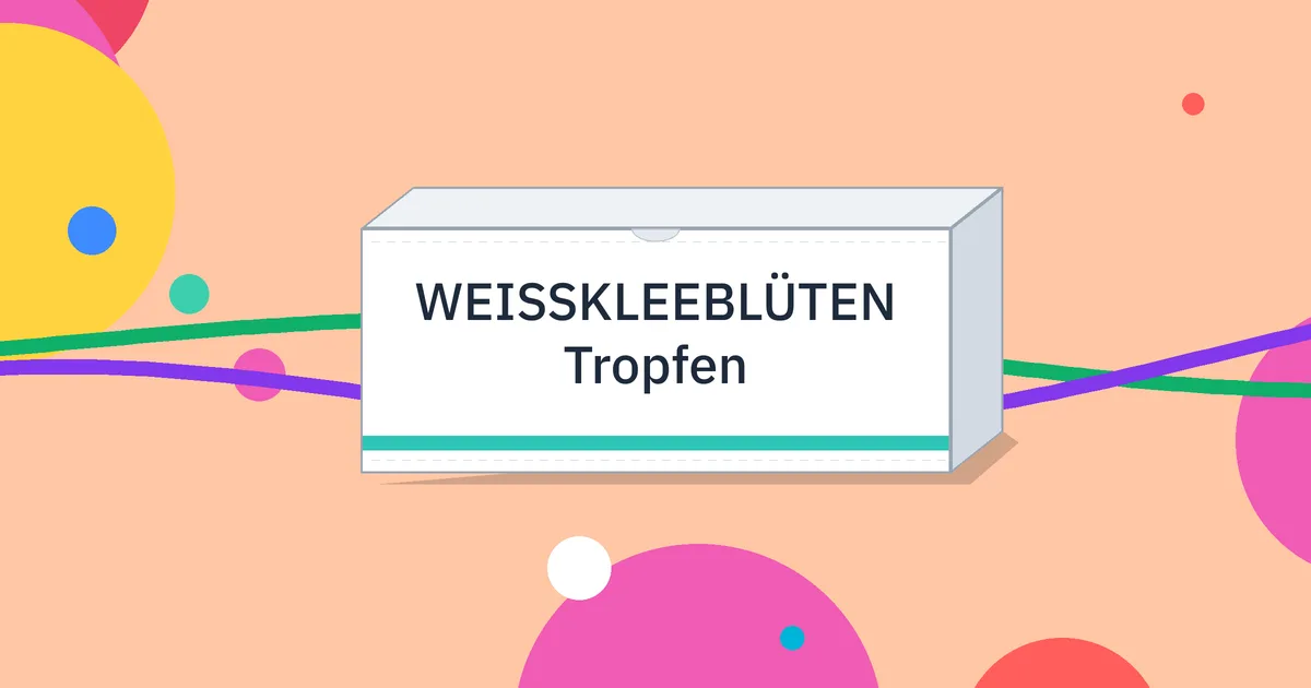 Symbolbild: Packung mit der Aufschrift WEISSKLEEBLÜTEN Tropfen (PZN 17556109) – Verfügbarkeit und Bezug in Apotheken in Frankfurt am Main