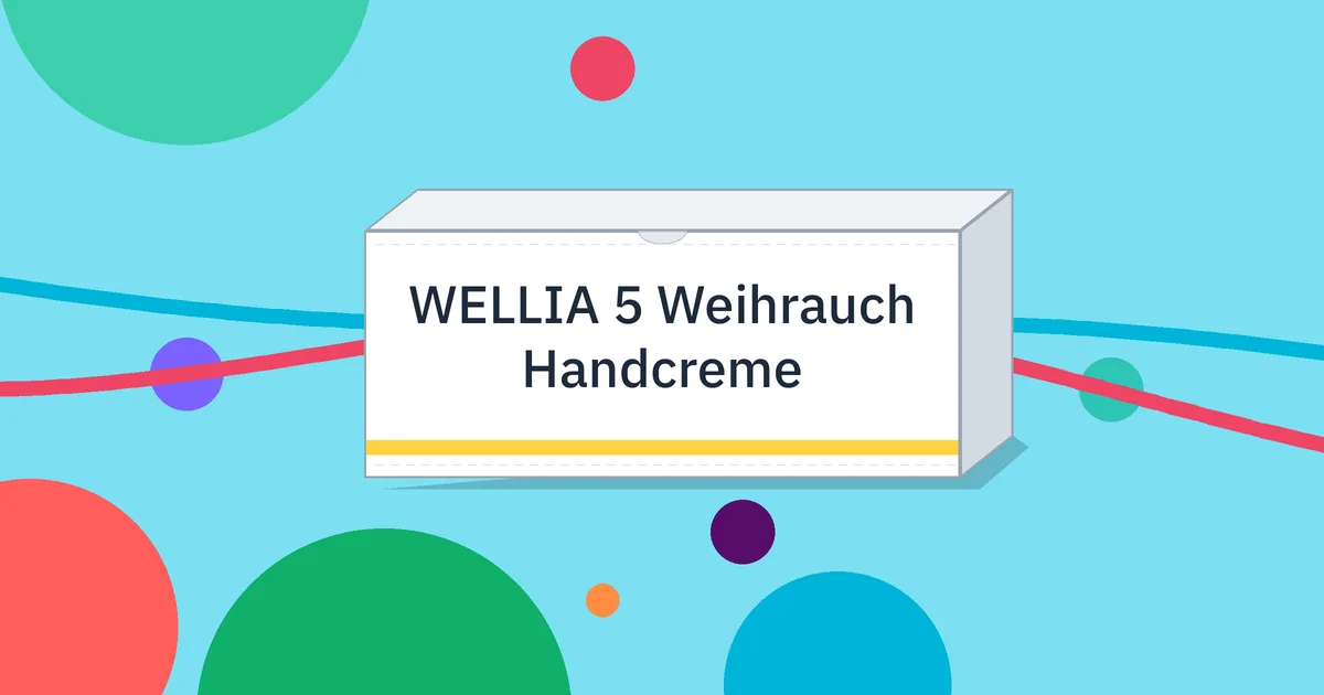 Symbolbild: Packung mit der Aufschrift WELLIA 5 Weihrauch Handcreme (PZN 19233623) – Verfügbarkeit und Bezug in Apotheken in Frankfurt am Main