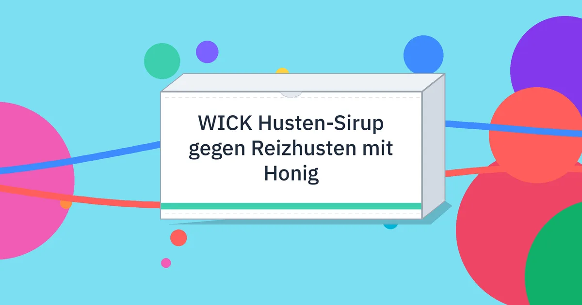 Symbolbild: Packung mit der Aufschrift WICK Husten-Sirup gegen Reizhusten mit Honig (PZN 18836153) – Verfügbarkeit und Bezug in Apotheken in Frankfurt am Main