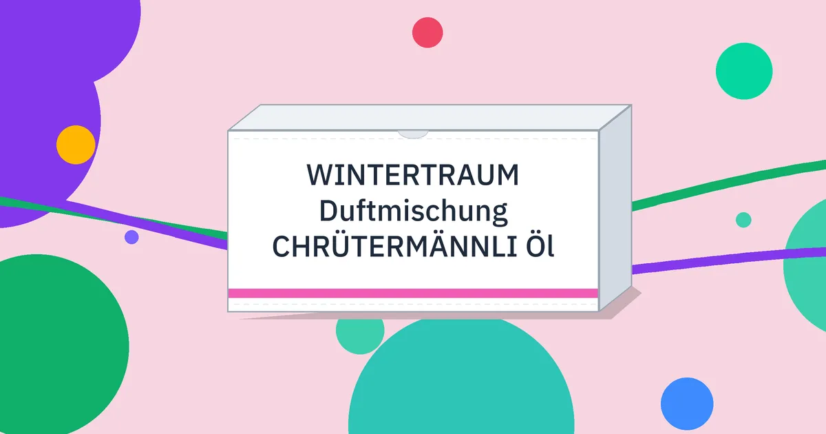 Symbolbild: Packung mit der Aufschrift WINTERTRAUM Duftmischung CHRÜTERMÄNNLI Öl (PZN 07197945) – Verfügbarkeit und Bezug in Apotheken in Frankfurt am Main