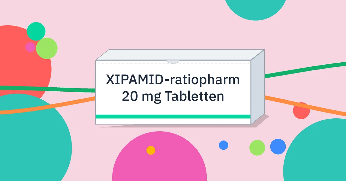 Symbolbild: Packung mit der Aufschrift XIPAMID-ratiopharm 20 mg Tabletten (PZN 03691708) – Verfügbarkeit und Bezug in Apotheken in Frankfurt am Main