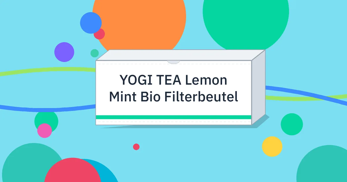 Symbolbild: Packung mit der Aufschrift YOGI TEA Lemon Mint Bio Filterbeutel (PZN 18447196) – Verfügbarkeit und Bezug in Apotheken in Frankfurt am Main
