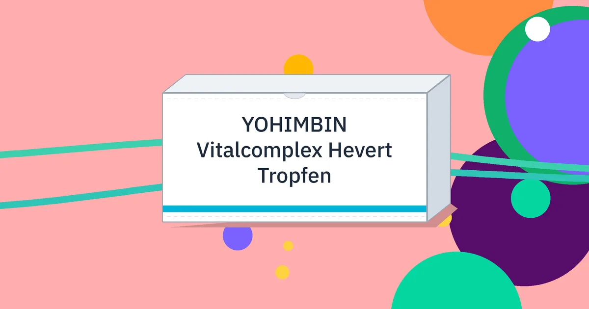 Symbolbild: Packung mit der Aufschrift YOHIMBIN Vitalcomplex Hevert Tropfen (PZN 04415175) – Verfügbarkeit und Bezug in Apotheken in Frankfurt am Main