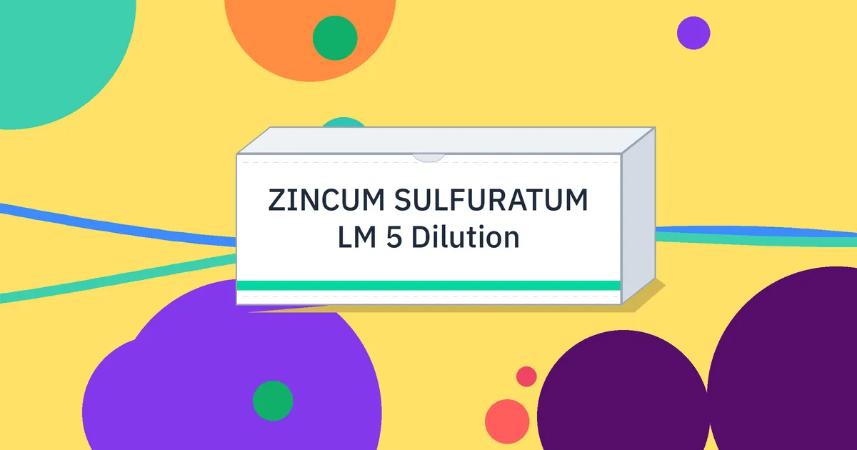 Symbolbild: Packung mit der Aufschrift ZINCUM SULFURATUM LM 5 Dilution (PZN 13299029) – Verfügbarkeit und Bezug in Apotheken in Frankfurt am Main