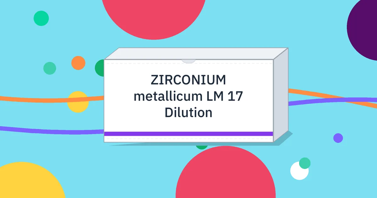 Symbolbild: Packung mit der Aufschrift ZIRCONIUM metallicum LM 17 Dilution (PZN 13302783) – Verfügbarkeit und Bezug in Apotheken in Frankfurt am Main